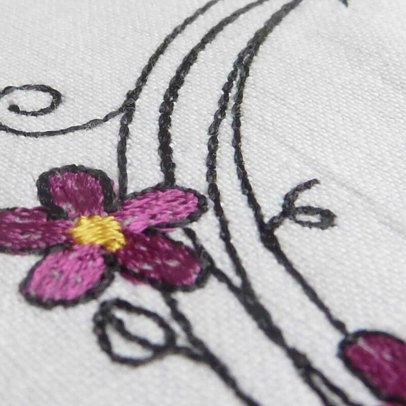 Embroidery design circular frame - joy comes up - MACHINE Embroidery