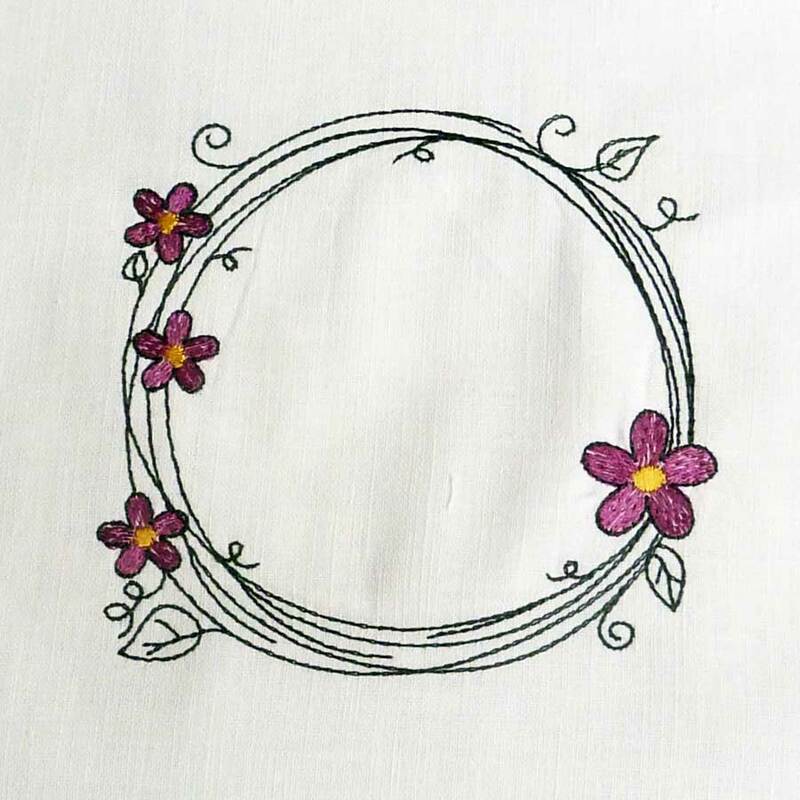 Embroidery design circular frame - joy comes up - MACHINE Embroidery