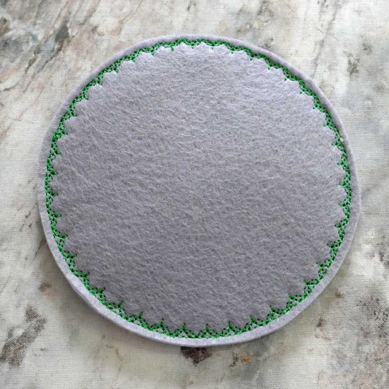 Elvesideas - machine embroidery design - Round Coaster - freebie