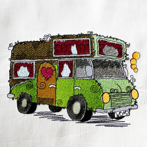 Elvesideas - machine embroidery design - Doodle Motorhome